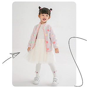 Feidoog Toddler Kids Polar Fleece Warm Jacket Baby Boys Girls Autumn Winter Zip-up Lightweight Long Sleeve Jacket,Purple,3-4T