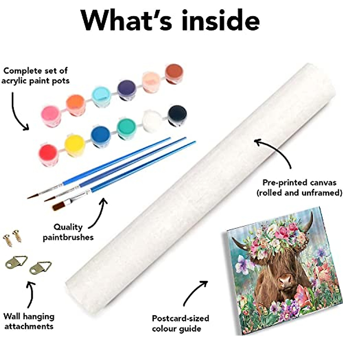 Clendo Paint by Number for Adults,Cow Numbers Adults Beginner, DIY Gift Canvas Painting Kits, 12X16 Inch Colorful Dinosaurs [Without Frame] (MT11179)