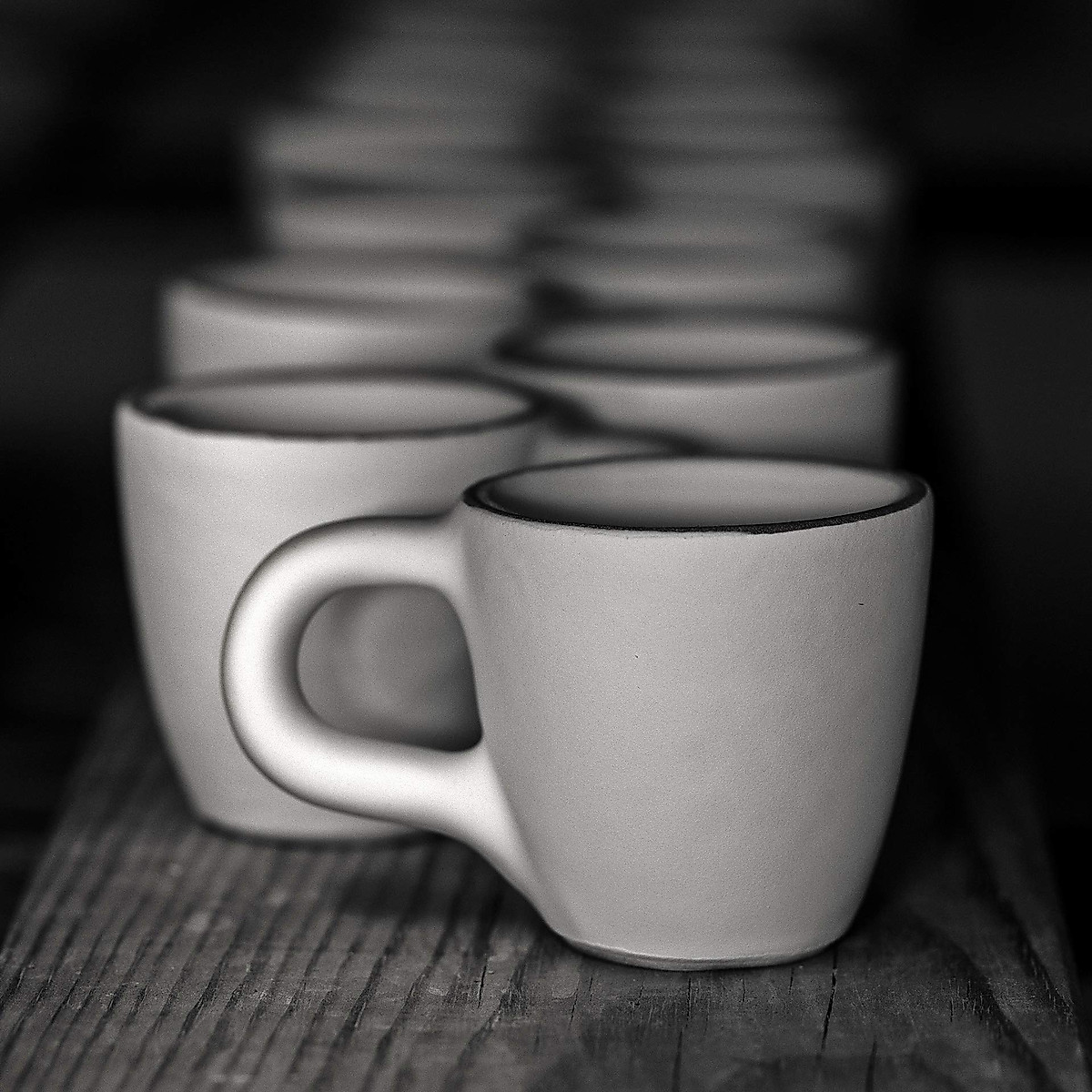 City to Cottage Handmade Light Sky Blue and White Polka Dot Ceramic 2oz/60ml | Espresso Cup Set of 4, Unique Designer Pottery for Coffee Lovers