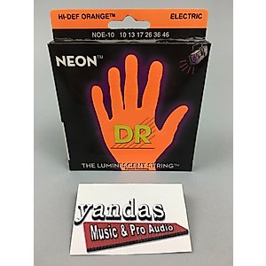DR Strings Hi-Def NEON Orange Coated Medium 7-String Electric Guitar Strings (10-56)