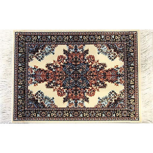 Carpet Coasters, Set of 4 Turkish Rug Style Table Drink mats, Absorbent Kitchen and Dining Accessories, Spill & drip Protection, Rectangular