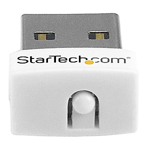 StarTech.com USB 150Mbps Mini Wireless N Network Adapter - 802.11n/g 1T1R USB WiFi Adapter - White USB Wireless Adapter - Wireless NIC (USB150WN1X1W)