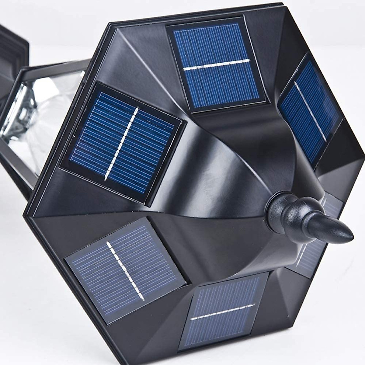 Ksovv LED Solar Glass Lantern Outdoor Aluminum Wall Lights Waterproof IP54 Home Garden Wall Sconce Anti-Rust Die-cast Aluminum Door Wall Lamps Terrace Intelligent Light