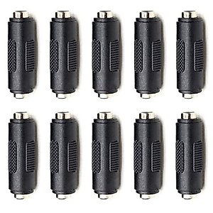 bnafes 12V 5.5mm x 2.1mm DC Power Connector Adapter, 12/24V Female to Female Power Jack Socket for Led Strip CCTV Security Camera Cable Wire Ends Plug Barrel - (10 Pcs)