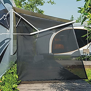 Dulepax RV Awning Side Shade- 9'X7' -Second Generation RV Awning Side Shade Screen Significantly Improves Shadew and Privacy.Universal RV Awning Shade Screen with Complete Kits.