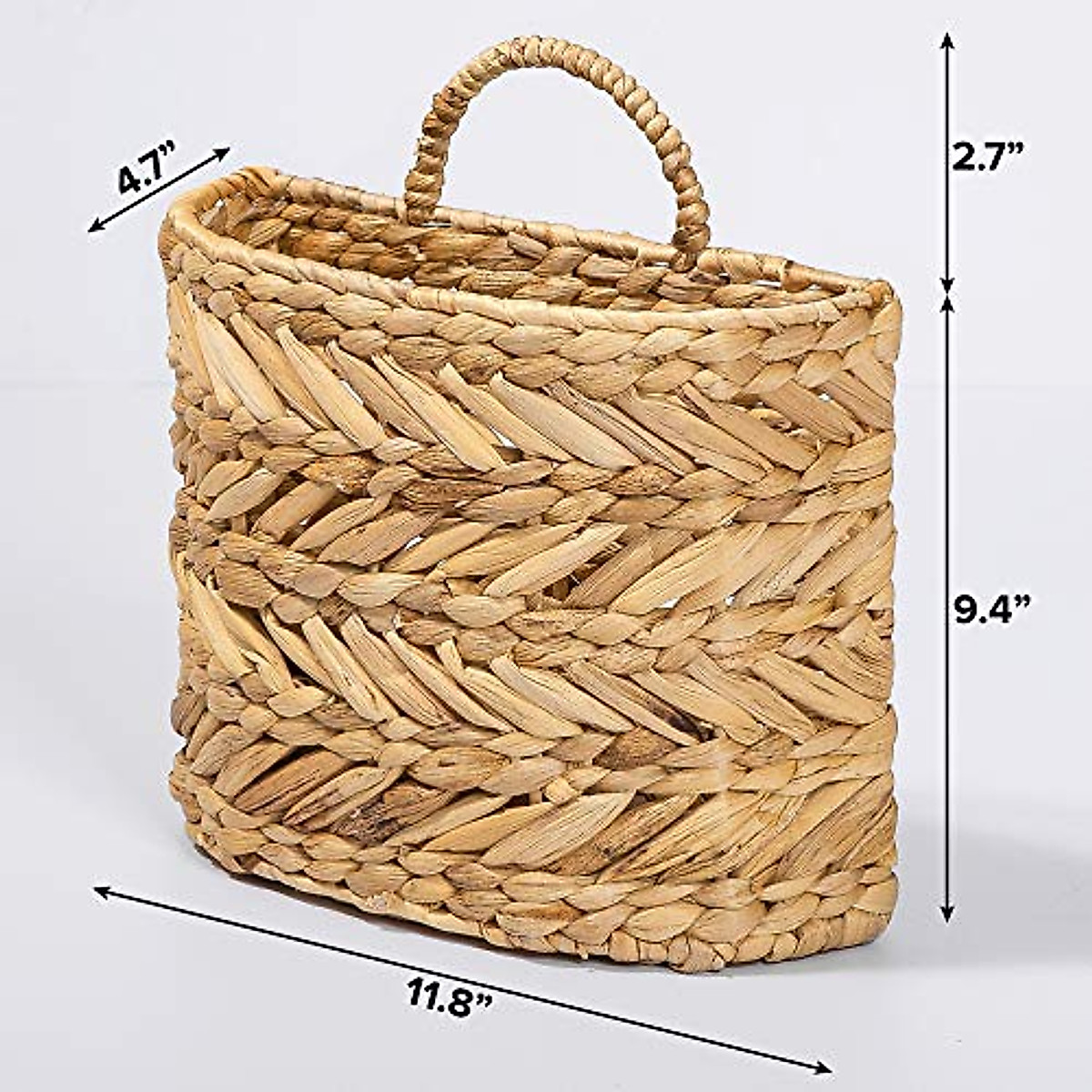 Artera Wicker Hanging Basket - 30cm x 13 cm Small Woven Fern Hanging Basket Flower Plants, Water Hyacinth Woven Basket