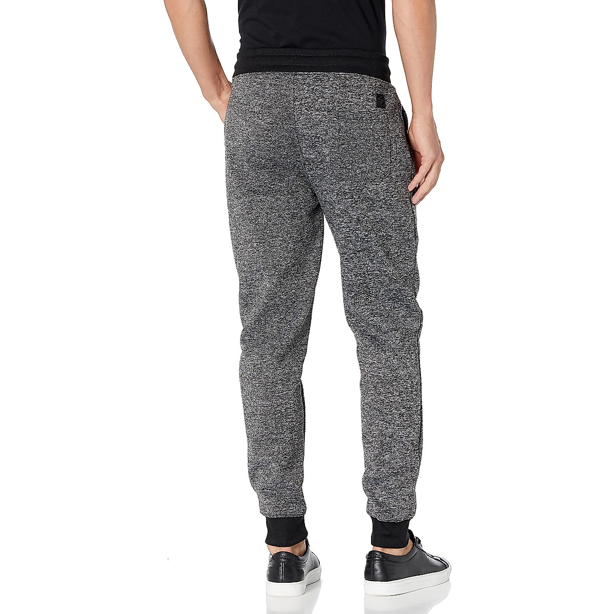 Southpole Men's Fleece Jogger, New Marled Black, Medium