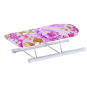 HisiLucky Mini Ironing Board Tabletop Portable Collar Ironing Board with Folding Legs for Household Dormitory Laundry Rooms, Pink