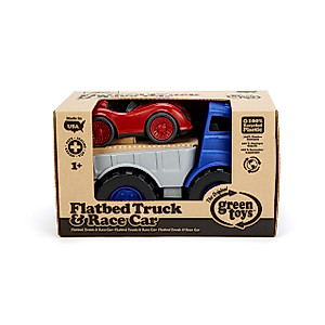 Green Toys Flatbed with Racecar/ CB2