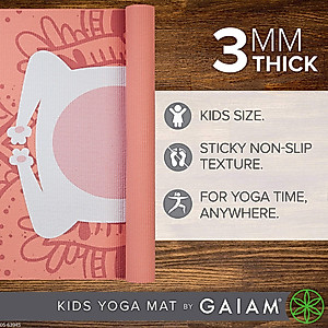 Gaiam Kids Yoga Mat Exercise Mat, Yoga for Kids with Fun Prints - Playtime for Babies, Active & Calm Toddlers and Young Children, Bunny Zen, 3mm
