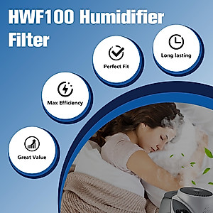 Funmit Humidifier Filter E Replacement Compatible with Holmes HWF100 Bionaire BWF100 Sunbeam SF235 Series, 6 Pack