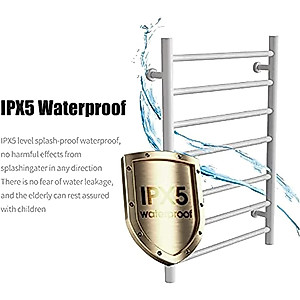 MegLob 80W Electrical Towel Rack Towel Holder & Warmer, Electric Towel Rail Warmer with 7 Heated Bars, Wall Mounted Heated Towel Rail with Smart Touch & Timer, White Towel Heated Dryer