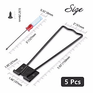 Rierdge 5 Pcs Easel Back, Iron Picture Frame Easel Back, Photo Frame Easel Back Stand with Screws & Screwdriver (Black)