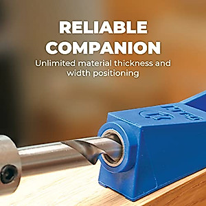 Kreg MKJKIT Mini Jig Kit - Simple, Compact Kreg Pocket-Hole Jig - Create Strong Joints Without Glue - For Tight Spaces & Small Projects - Unlimited Material Thickness