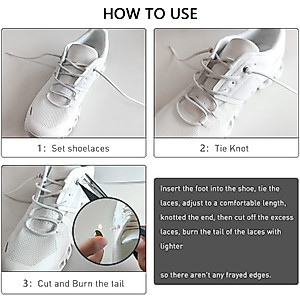 NDTEZUGT 3 Pairs Elastic Shoe Laces Replacement Laces for Running Shoes,Stretch Oval Shoe Strings Replacement Shoestrings for Sneakers,No Tie Shoe Laces for Kids and Adults (Black*2+White*1)