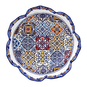 Alcoa Arte Portuguese Pottery Alcobaça Ceramic Decorative Salad Serving Bowl (Yellow), 8.5 in x 8.5 in x 3 in Inch (L x W x H), 175