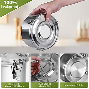 LEEPENK 6 Pcs 304 Stainless Steel Containers With Lids Stainless Steel Snack Containers for Kids,Kimchi Containers Leakproof Stainless Steel Food Storage Containers for Lunch Soup Salad Leftover