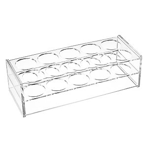 MECCANIXITY 10-Well Acrylic Test Tube Rack Holder Lab Stand 40mm Hole Diameter Clear for Lab Tube 100ml