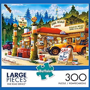 Buffalo Games - Pine Road Service - 300 Large Pieces Jigsaw Puzzle for Adults Challenging Puzzle Perfect for Game Nights - 300 Large Piece Finished Puzzle Size is 21.25 x 15.00