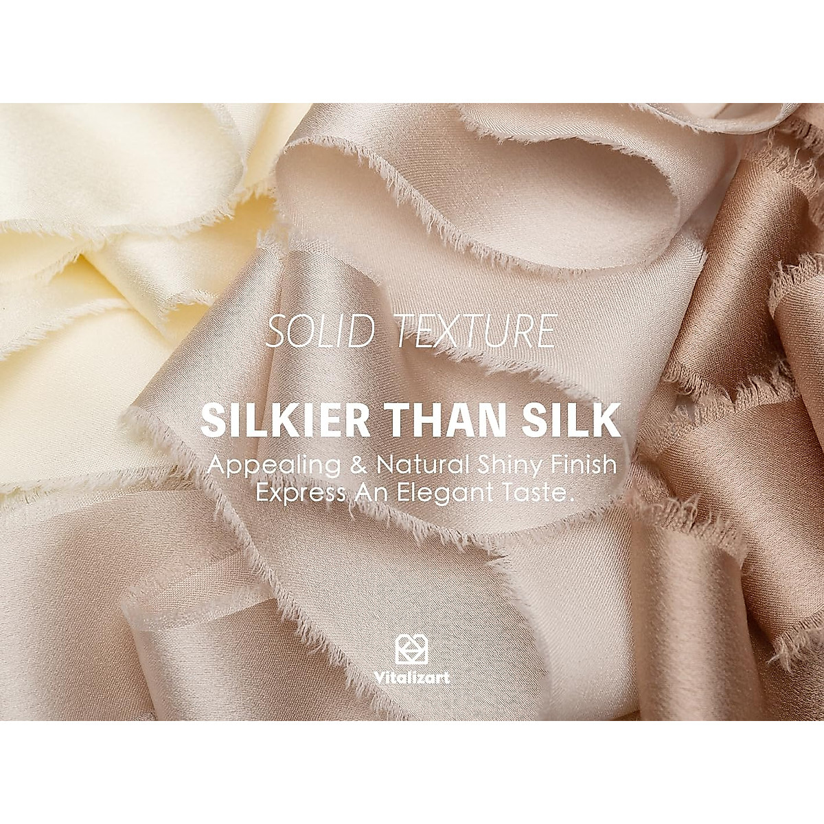 Vitalizart Silk Satin Ribbon 1 Inch x 15 Yard Wooden Spool Champagne & Nude Handmade Frayed Ribbon for Gift Wrapping Baby Shower Wedding Bridal Bouquets Holiday Decor Light Brown