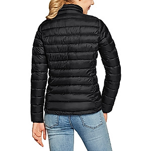 TSLA Women's Lightweight Packable Accent Puffer Jacket, Water-Resistant Winter Coat, Ascent Puff Packable Jacket Black, XX-Large