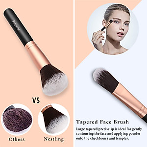 Makeup Brushes Rose Golden 14 Pcs Makeup Brush Set with Blender Sponge and Brush Cleaner Premium Synthetic Kabuki Foundation Face Powder Blush Eyeshadow Cruelty-Free Brochas De Maquillaje