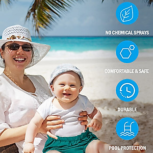 Huukeay 4 Pieces Swim Diapers Reusable Baby Swim Diapers Adjustable Snap Swim Diapers Washable Pool Swim Diapers for Unisex Baby Girls Boys (White, Blue, Green, Rose Red, 12-24 Month)