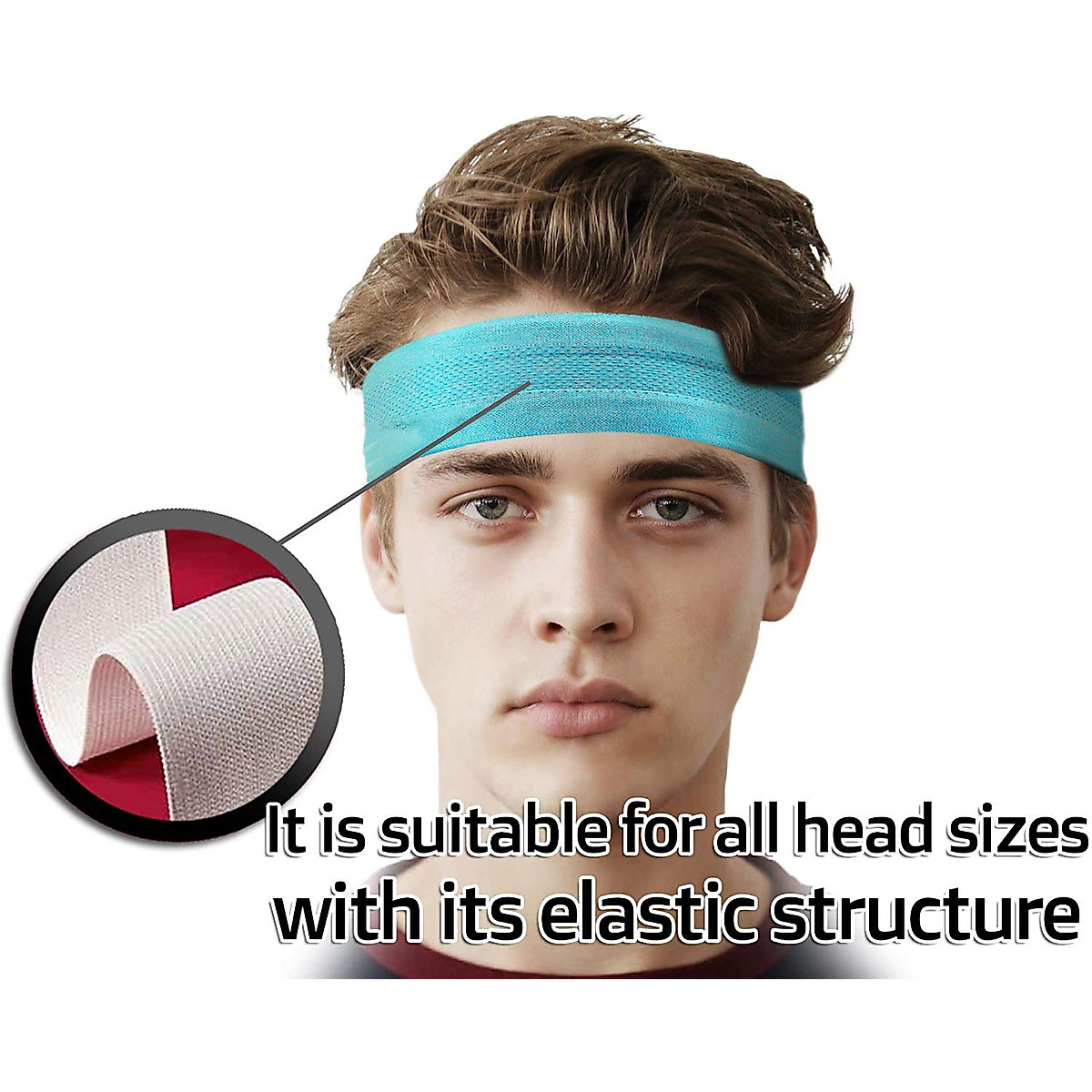 ASM SPORTS, Sweat Bands Headbands for Women, Workout Headbands for Women, Moisture Wicking for Womens Sports Headband, All Hair Style and Head Size, Cool Feel, Quickly Dry (4PCS)
