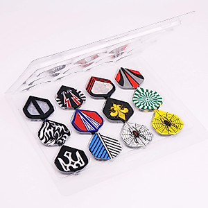 MaxMau Dart Flights,144 pcs Standard Shape Professional Flight Feather Replacement Tails Wing for Steel Tip and Soft Tip Darts