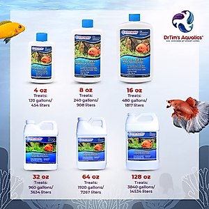 DrTim's Aquatics Freshwater Waste-Away – Natural Fish Tank & Aquarium Waste Management Solution for Dissolving Cleaning Organic Sludge - 4 oz. Treats 120 gal.