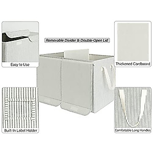 StorageWorks Set of 3 Kids Toy Chest, Storage Bin with Flip-Top Lids, Storage Bins for Clothes