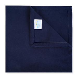 Blue Needles Navy Blue Cloth Napkins - 100% Cotton Set of 12 Dinner Napkins 18x18 inches - Soft, Reusable and Washable Linen Napkins, Ideal for Events, Parties & Everyday Use