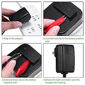 RUSFOL [UL Listed] 6-Volt Battery Charger for Moultrie Battery (Input 100-240V, Output 6V 0.6A)