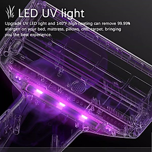 HYNSEN Bed Vacuum Cleaner, Mattress Vacuum Cleaner with UV & High Heating Tech, 12Kpa Strong Suction Handheld Vacuums of Bed Mattress Sofas, Pet Hair and Carpets