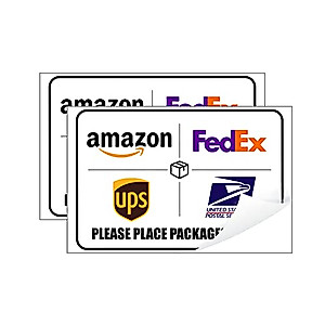 Package Delivery Sign - 2 Pack 6" x 9" Delivery Instructions Sign Stickers, Apply to Outdoor Delivery Signs for Amazon FedEx UPS USPS