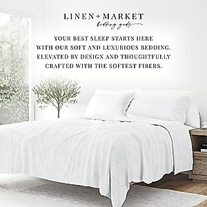 Linen Market 4 Piece Full Bedding Sheet Set (Aqua Vine) - Sleep Better Than Ever with These Ultra-Soft & Cooling Bed Sheets for Your Full Size Bed - Deep Pocket Fits 16" Mattress