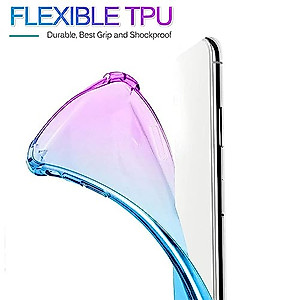 Ueokeird for Galaxy A04 Case, Samsung M13 5G SM-A045F Case, Clear Cute Gradient Phone Case Slim Anti Scratch Flexible TPU Cover Shockproof Protective Case for Samsung Galaxy A04 4G (Purple/Blue)