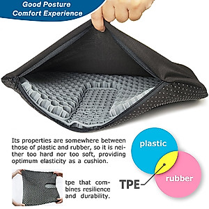 Gel Seat Cushion for Long Sitting, Extra Large Gel Cushion for wheelchair Reduce Sweat, Desk Chair Cushion, Seat Cushion for back pain/for Car/for Office Chairs/for kitchen chairs/ for Pressure Relief