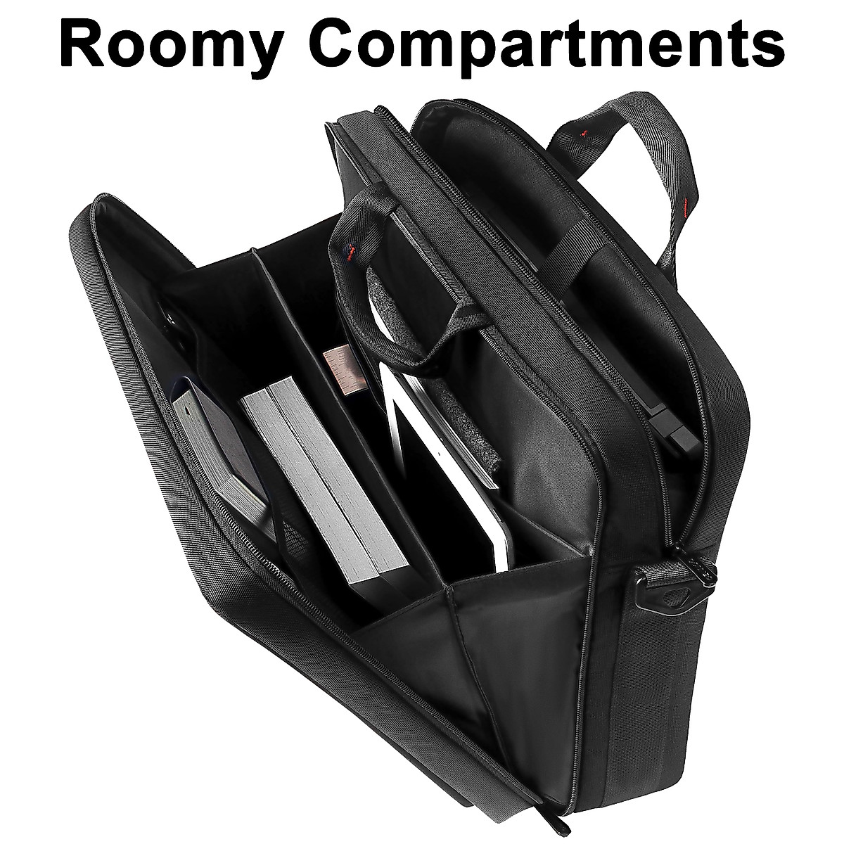 DOMISO 17 Inch Business Laptop Briefcase Water-Repellent Shockproof Protective Messenger Shoulder Bag Travel Bag Compatible with 17"-17.3" Notebooks/Dell/Acer/HP/MSI/ASUS, Black