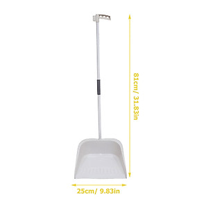 BESTonZON Broom and Dustpan Set Plastic Indoor Broom with Dust Pan Set Stand Up Dustpan Long Handle Angle Broom and Dust Pan Sweeping Broom for Home Floor Cleaning Tools White