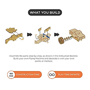 Smartivity Torque Busters 3D Wooden Car Engineering STEM Toy Building Set for Kids Ages 6 and Up, Includes Rubber Bands, Engineered Wood Components, Instruction Manual, Learner's Log