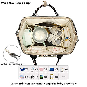 Yusudan Leopard Diaper Bag Backpack for Baby Boys Girls, Waterproof Large Nappy Bags for Mom & Dad