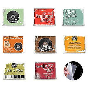 Jetec 8 Pieces Vinyl Record Holder Wall Mount Acrylic Record Shelf Storage Frame for Display Listening Records Collection and Decoration (Clear)