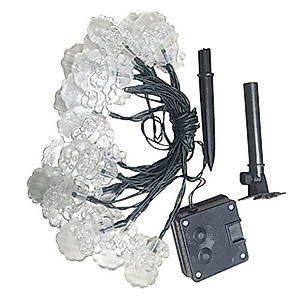 ibasenice Christmas Lights Decoration 30 LEDs Santa Claus Shape Solar String Light Solar Powered Waterproof for Indoor Outdoor Christmas Tree Patio Gardens Home Party Decoration (4 Colors)