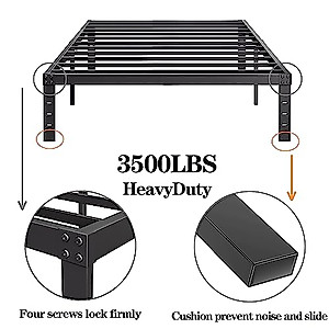 COMASACH Twin Size Bed Frame 12" High Heavy Duty Platform Bed Frame,Sturdy Steel Frame,Support up to 3500lbs,No Box Spring Needed,Noise-Free,Easy Assembly