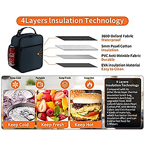 ZM-YOUTOO Lunch Box for Men Youth Kid Boys Girls Teen Adult - Reusable Lunch Bag Men - Insulated Small LunchBox