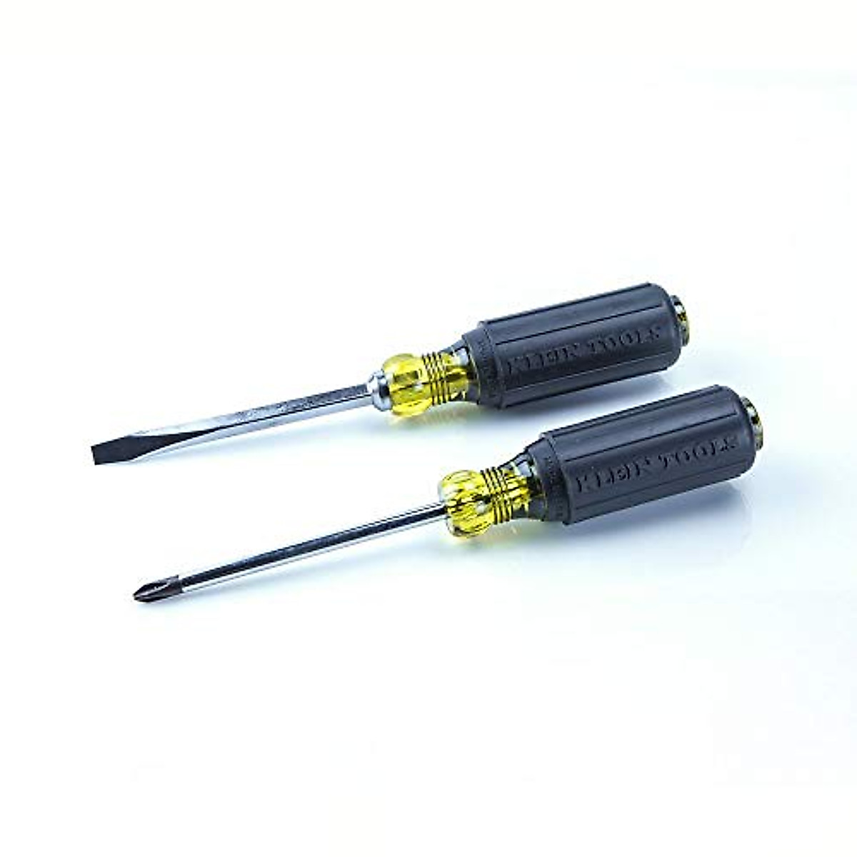 Klein Tools 85078 Screwdriver Set, 4 Phillips, 4 Flat Head Tips, Non-Slip Cushion Grip, Made in USA, All-Purpose Screwdriver Kit, 8-piece