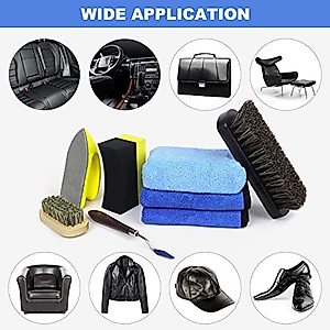 Leather Cleaning Care Tool Kit Car Care Washes & Waxes Kits Used for Cleaning, Waxing & Polishing of Leather Apparel, Furniture, Auto Interiors, Seats, Sofas, Shoes, Bags and Accessories 8 PCS Set