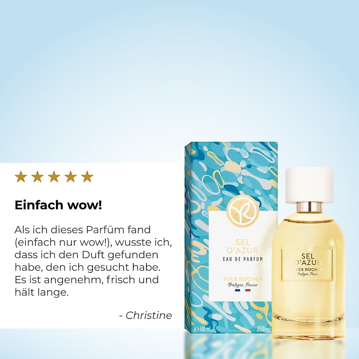 Yves Rocher Sel d'Azur Eau de Parfum, Women’s Citrusy Scent Reminiscent of Blue Skies and the Sea, 1.01 fl. oz