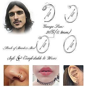 MILACOLATO 28Pcs 20G Nose Rings for Women | 316L Surgical Stainless Steel Nose Rings Hoops | Hypoallergenic Straight Shaped Nose Rings Studs | Nose Piercing Jewelry for Women Men